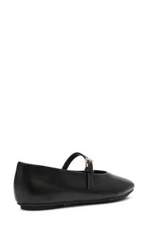 Anne Klein Connie Mary Jane Flat - Black Smooth