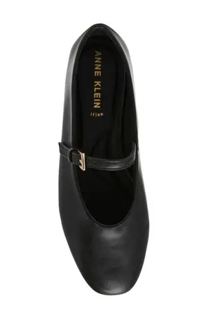 Anne Klein Connie Mary Jane Flat - Black Smooth