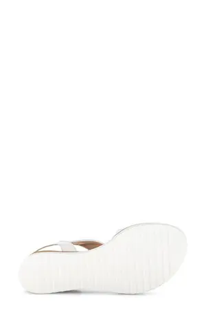 Gabor Ankle Strap Wedge Sandal - White