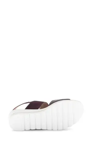 Gabor Quarter Strap Wedge Sandal - Mulberry