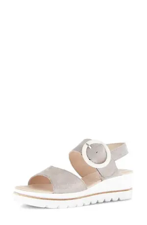Gabor Quarter Strap Wedge Sandal - Puder
