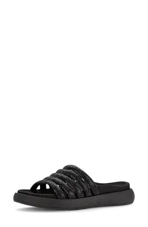 Gabor Strappy Slide Sandal - Black
