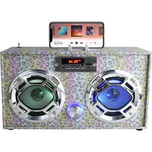 TREND TECH Boombox Bluetooth Speaker - Glitter Leopard