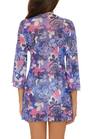 BECCA By Rebecca Virtue Lanai Mesh Cover-up Tunic - Purple Multi