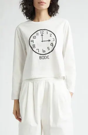 BODE Cross Stitch Clock Long Sleeve T-shirt