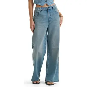 LEEM Lace Trim Slouch Jeans - Forever Light