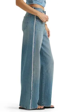 LEEM Lace Trim Slouch Jeans
