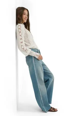LEEM Lace Trim Slouch Jeans