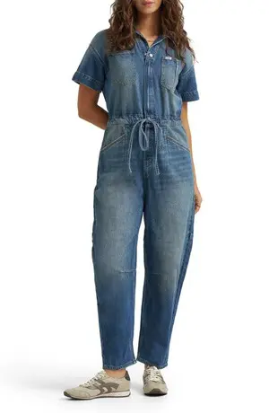 LEEM Denim Barrel Leg Union-all Jumpsuit - Heavy Rainfall