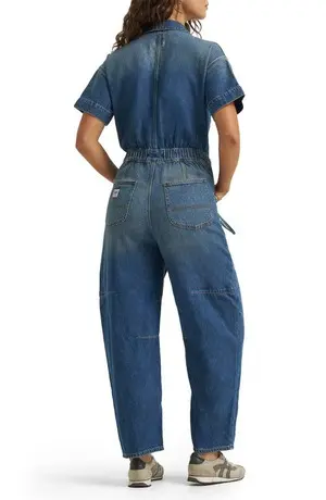 LEEM Denim Barrel Leg Union-all Jumpsuit