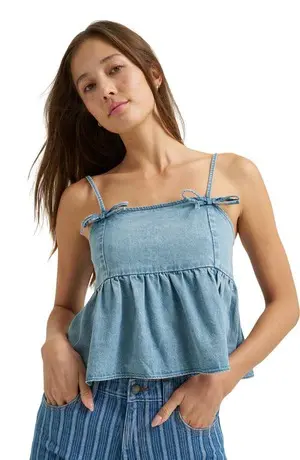LEEM Denim Peplum Camisole - Mid Step
