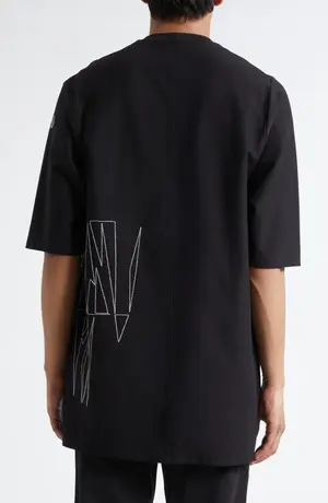 Moncler X Rick Owens Jumbo Embroidered Cotton T-shirt - Black