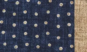 JACK VICTOR Thelon Dotted Silk Pocket Square - Navy