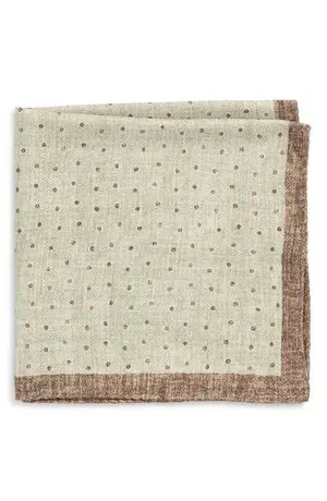 JACK VICTOR Thelon Dotted Silk Pocket Square - Sage