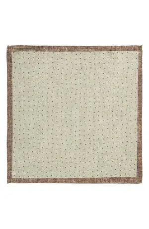 JACK VICTOR Thelon Dotted Silk Pocket Square - Sage