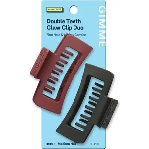 GIMME BEAUTY Rectangle Double Teeth Claw Clips - Brown
