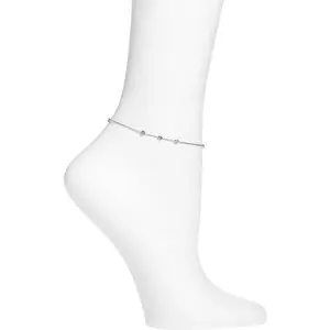 VIDAKUSH Raindrop Cubic Zirconia Anklet - Silver
