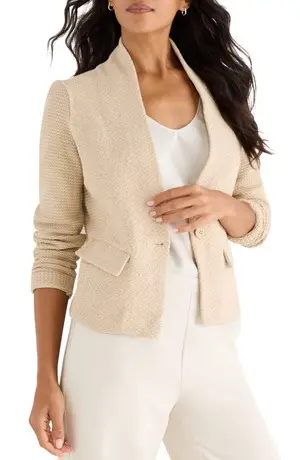 NIC+ZOE Mixed Media Jacket - Latte