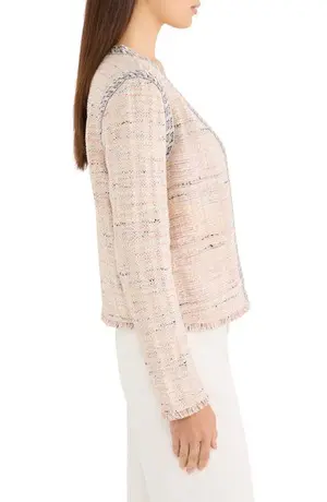 NIC+ZOE Fringe Trim Cotton Blend Jacket