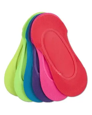 MEMOI Microfiber Liner Socks 6-pack - Neon Brights