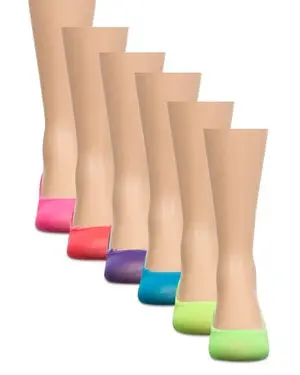 MEMOI Microfiber Liner Socks 6-pack - Neon Brights