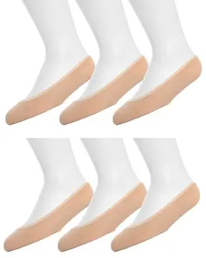 MEMOI Microfiber Liner Socks 6-Pack Nude