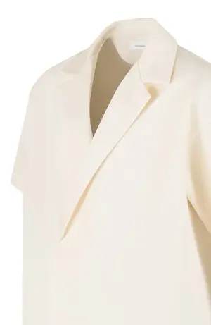 Manière De Voir Abel Boxy Twill Double Breasted Shirt - Cream