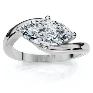 BLISS DIAMOND 1ct Marquise Lab Grown Diamond Ring - 14k White Gold