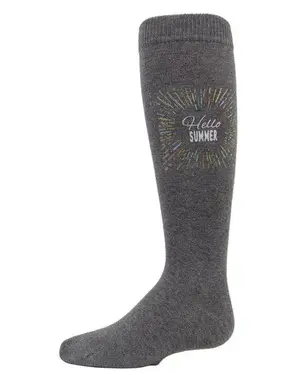 MEMOI Hello Summer Knee-high Socks - Gray