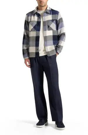 Manière De Voir Rune Check Overshirt - Navy