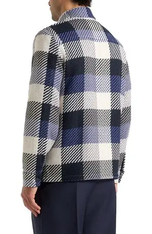 Manière De Voir Rune Check Overshirt - Navy