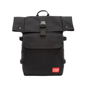 MANHATTAN PORTAGE Silvercup Roll-top Expandable Backpack - Black