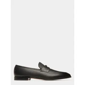 Bally Webb Grained Deer Leather Penny Loafer - Black