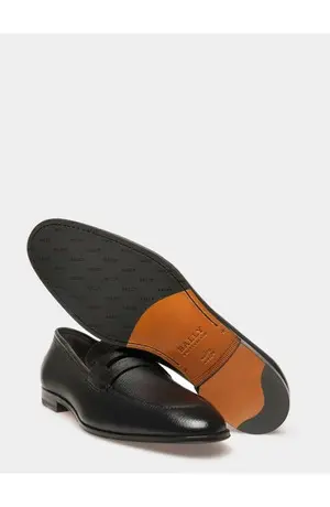 Bally Webb Grained Deer Leather Penny Loafer - Black