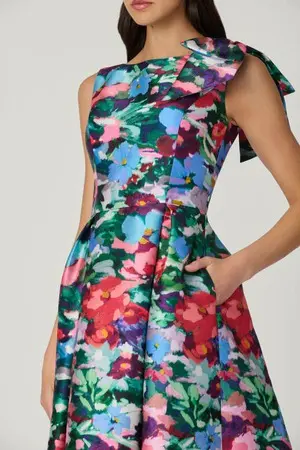 Shoshanna Midnight Eleanor Gancalo Floral Dress - Navy Multi