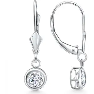 BLISS DIAMOND 1.80ct Diamond Lab Grown Dangle Hoop Earrings 14k Gold - 14k White Gold