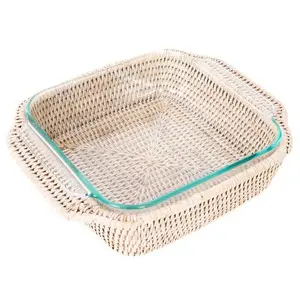 ARTIFACTS TRADING COMPANY™ Artifacts Rattan Square Baker Basket - White Wash