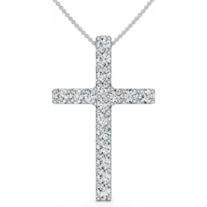 BLISS DIAMOND Diamond Cross Pendant Necklace - 14k White Gold