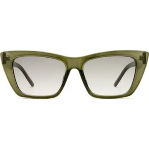 AIRE Solstice 53mm Cat Eye Sunglasses - Steel/khaki Grad
