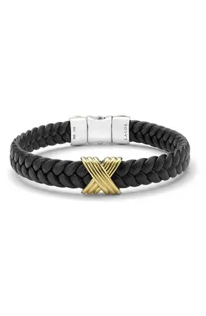 Lagos Anthem Leather X Bracelet - Silver/gold