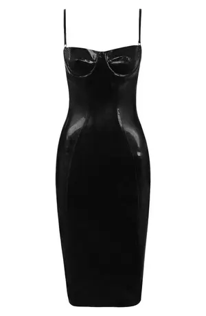 House Of Cb Latex Midi Dress