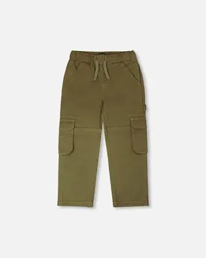 DEUX PAR DEUX Stretch Twill Carpenter Pants - Dark Khaki Green