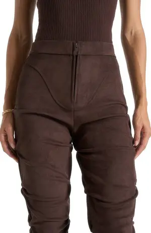 Manière De Voir Tacked Suede Flared Trousers