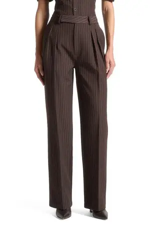 Maniere De Voir Pinstriped Pants For Women