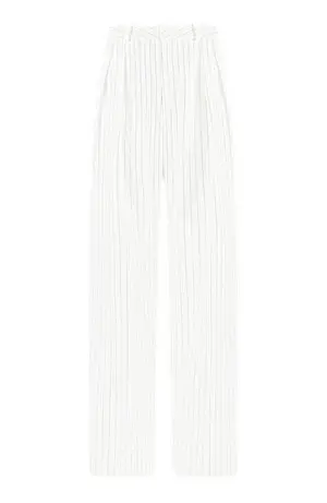 Manière De Voir Pinstripe Twin Pleat Tailored Trousers - White