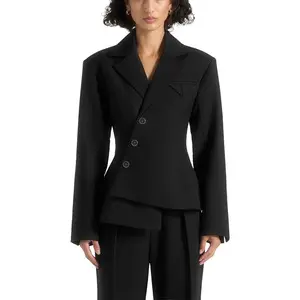 Manière De Voir Thalia Asymmetric Double Breasted Blazer - Black
