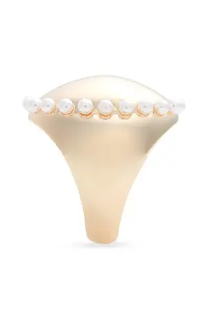 OPEN EDIT Faux Pearl Signet Ring