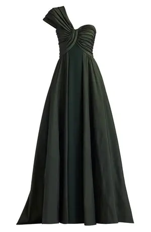 Tadashi Shoji One-shoulder Taffeta Gown