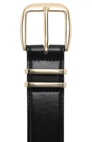 Mango Square Buckle Belt - Black