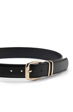 Mango Square Buckle Belt - Black